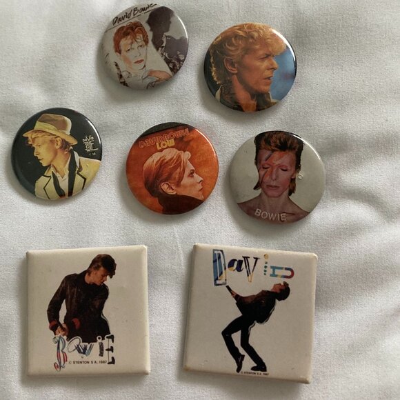 Vintage | Accessories | Vintage Collectible David Bowie Pins Set Of 7 | Poshmark